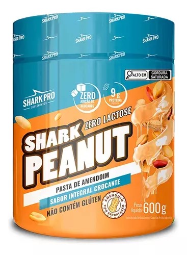 Shark Peanut Integral Crocante Zero Lactose (600g) - Shark Pro - ProFitness